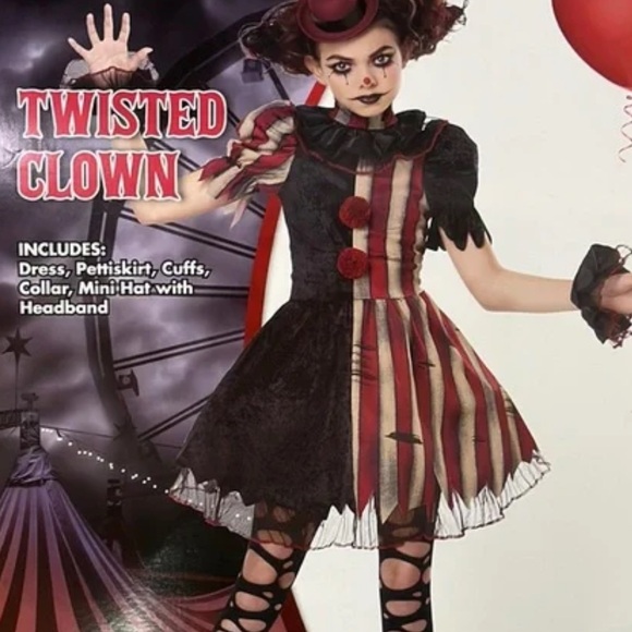 Spirit | Costumes | Twisted Clown Halloween Costume Girls Set Size L 14 ...